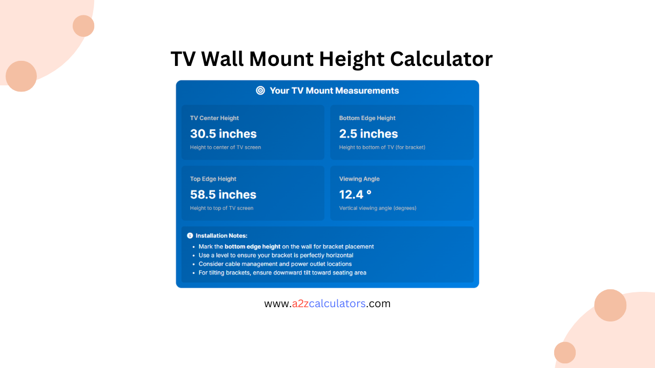 TV Wall Mount Height Calculator