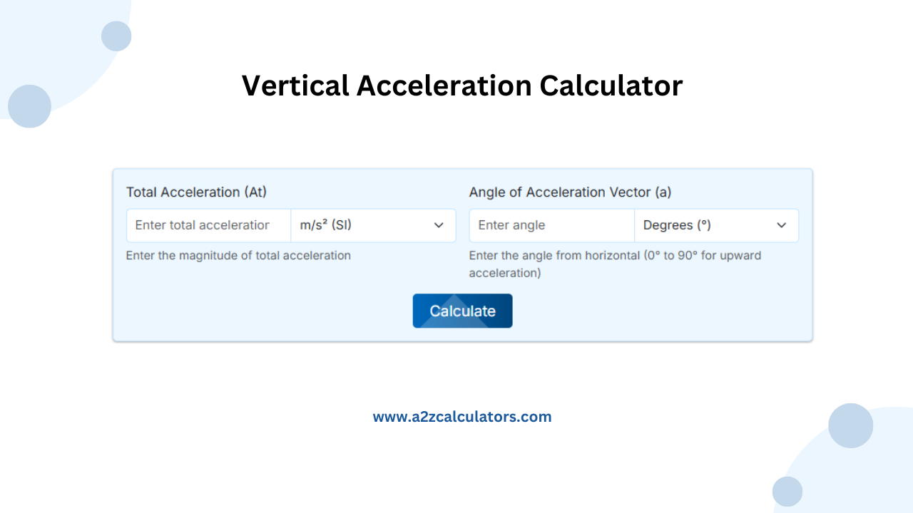 Vertical Acceleration Calculator