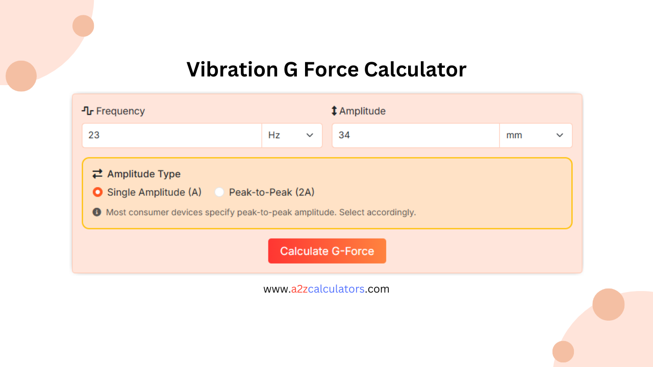 Vibration G Force Calculator