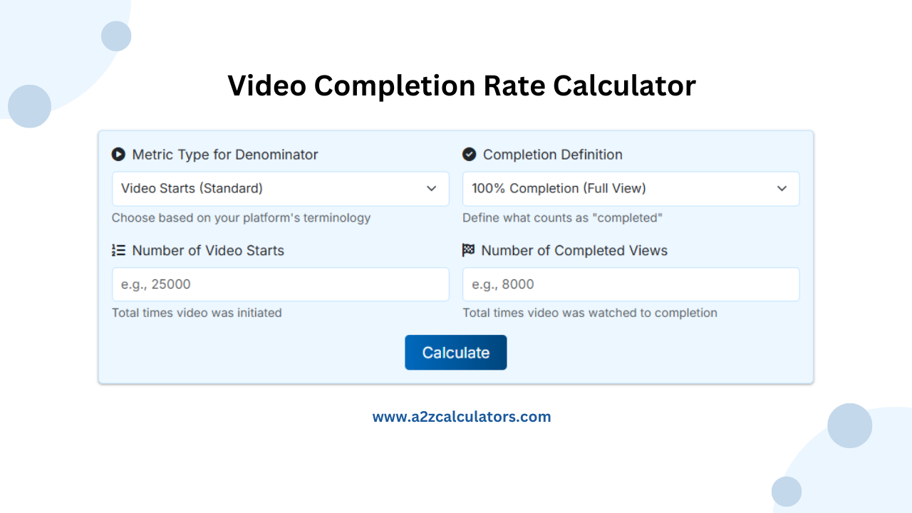 Video Completion Rate Calculator