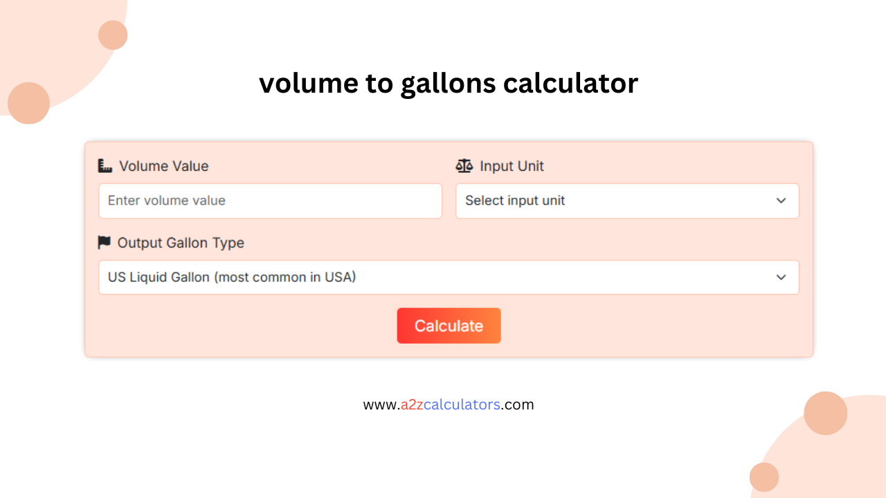 Volume to Gallons Calculator