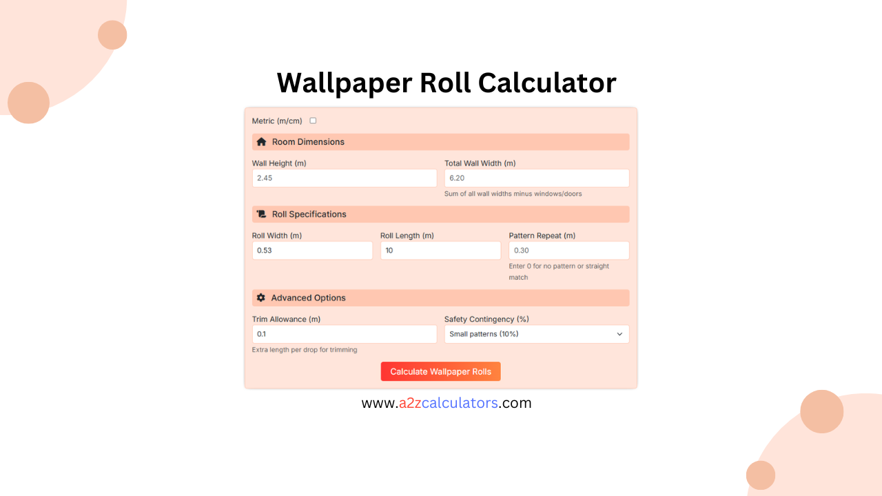 Wallpaper Roll Calculator