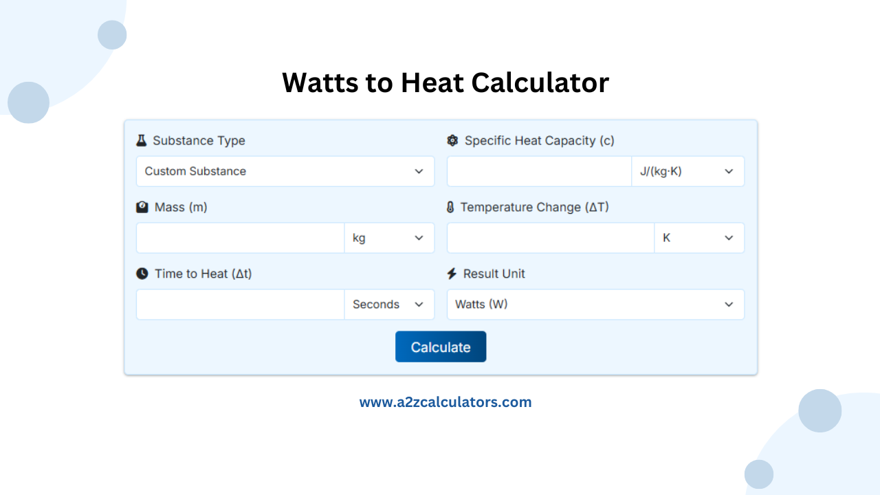 Watts to Heat Calculator