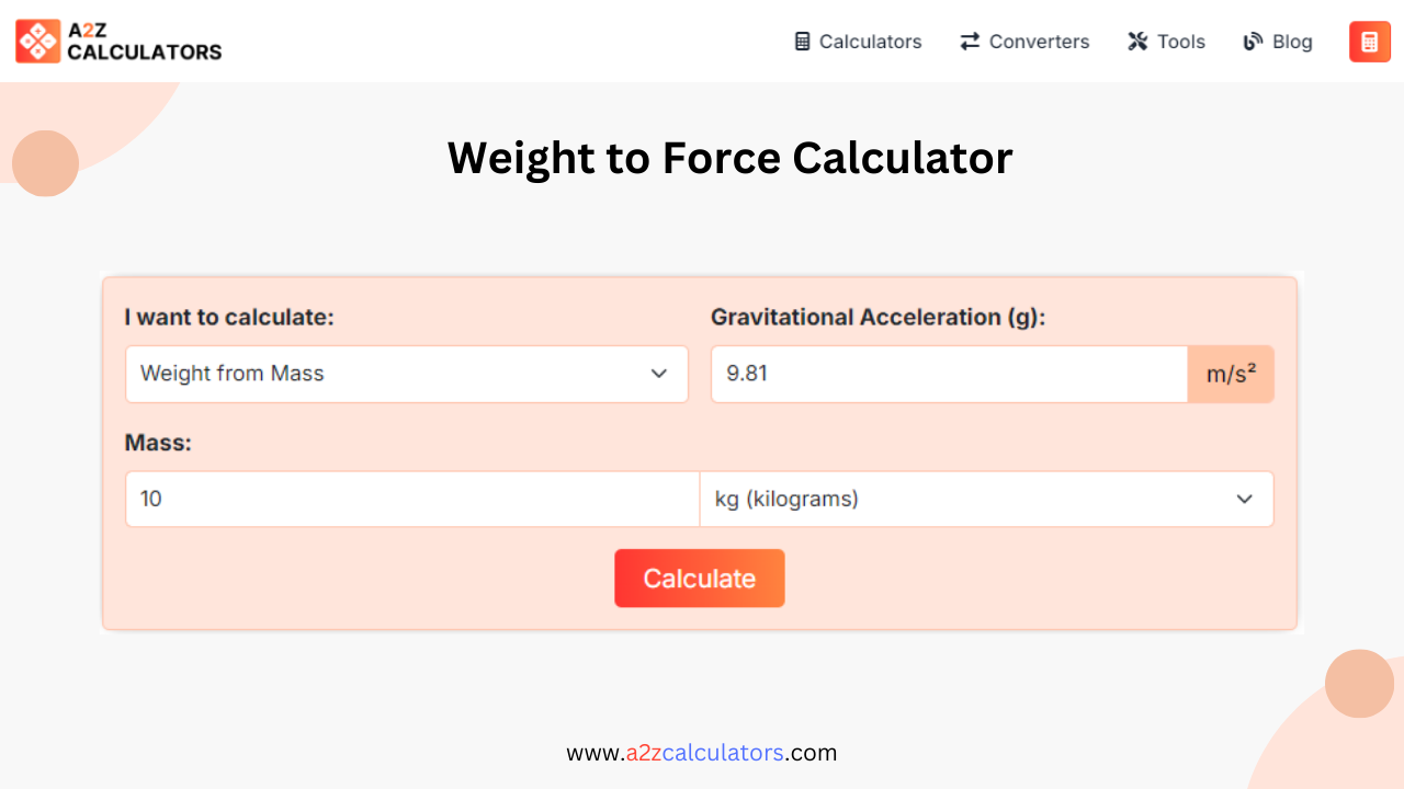 Weight to Force Calculator