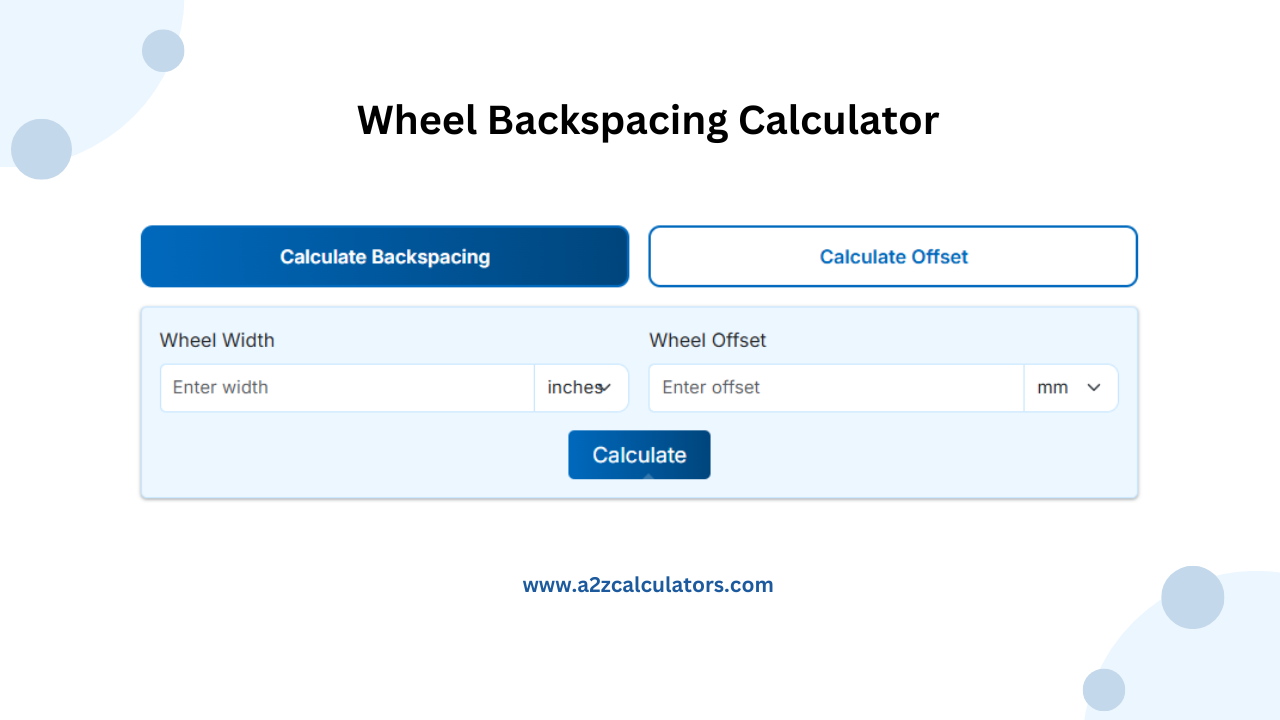 Wheel Backspacing Calculator