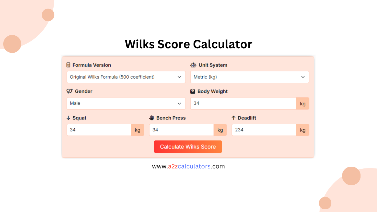 Wilks Score Calculator