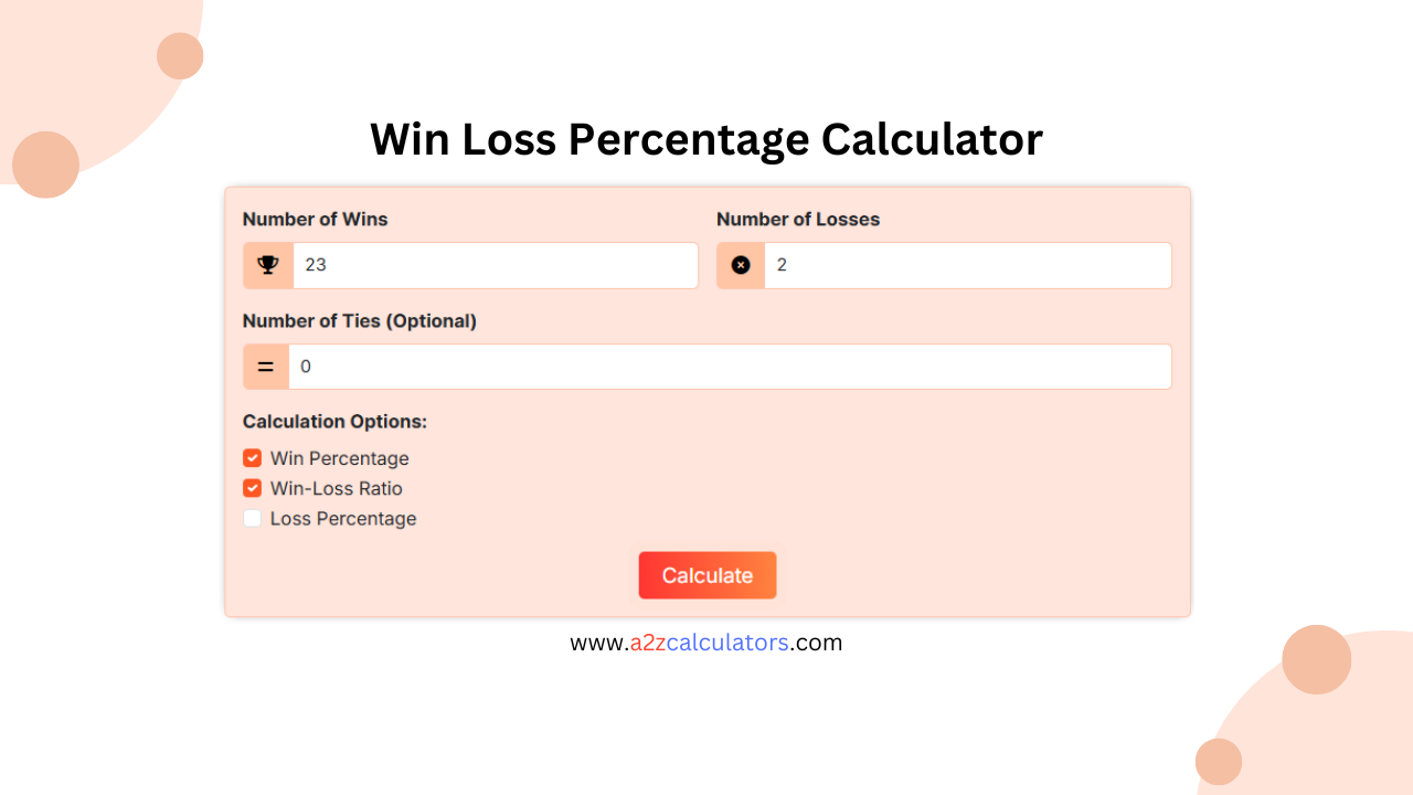 Win Loss Percentage Calculator