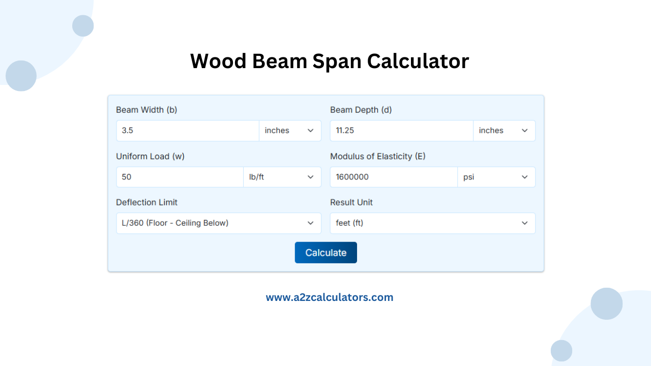 Wood Beam Span Calculator