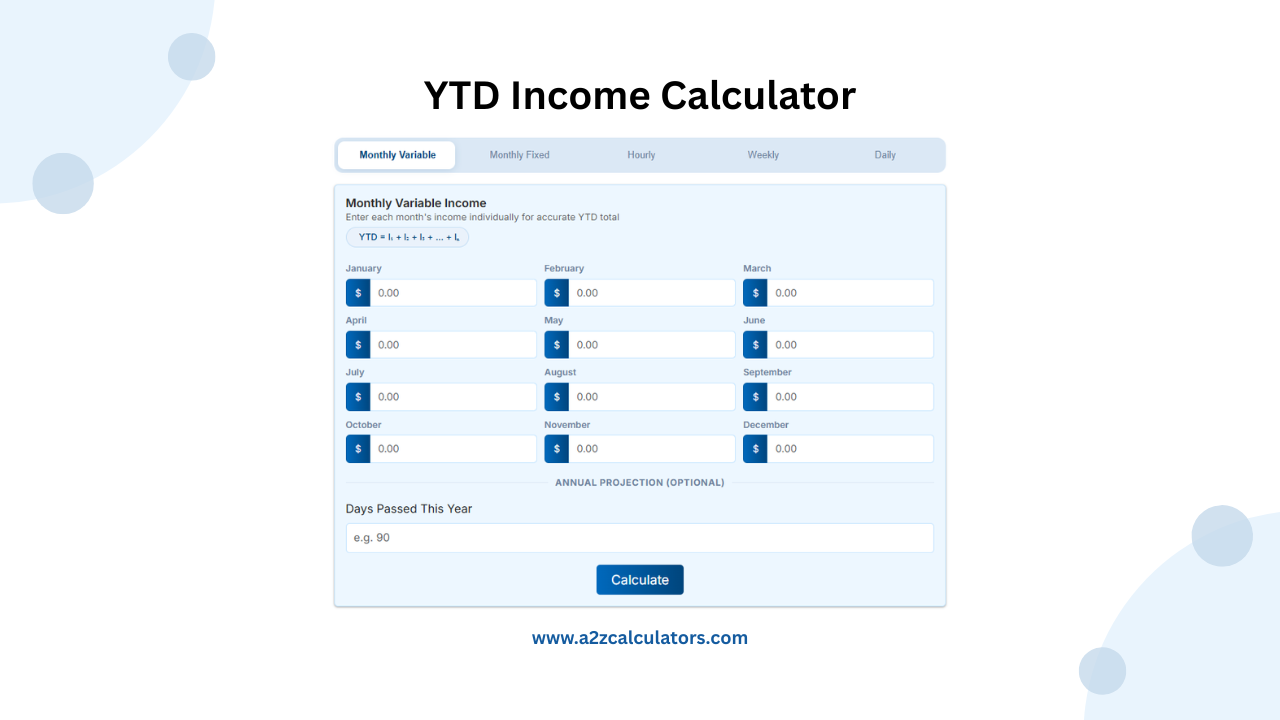 YTD Income Calculator